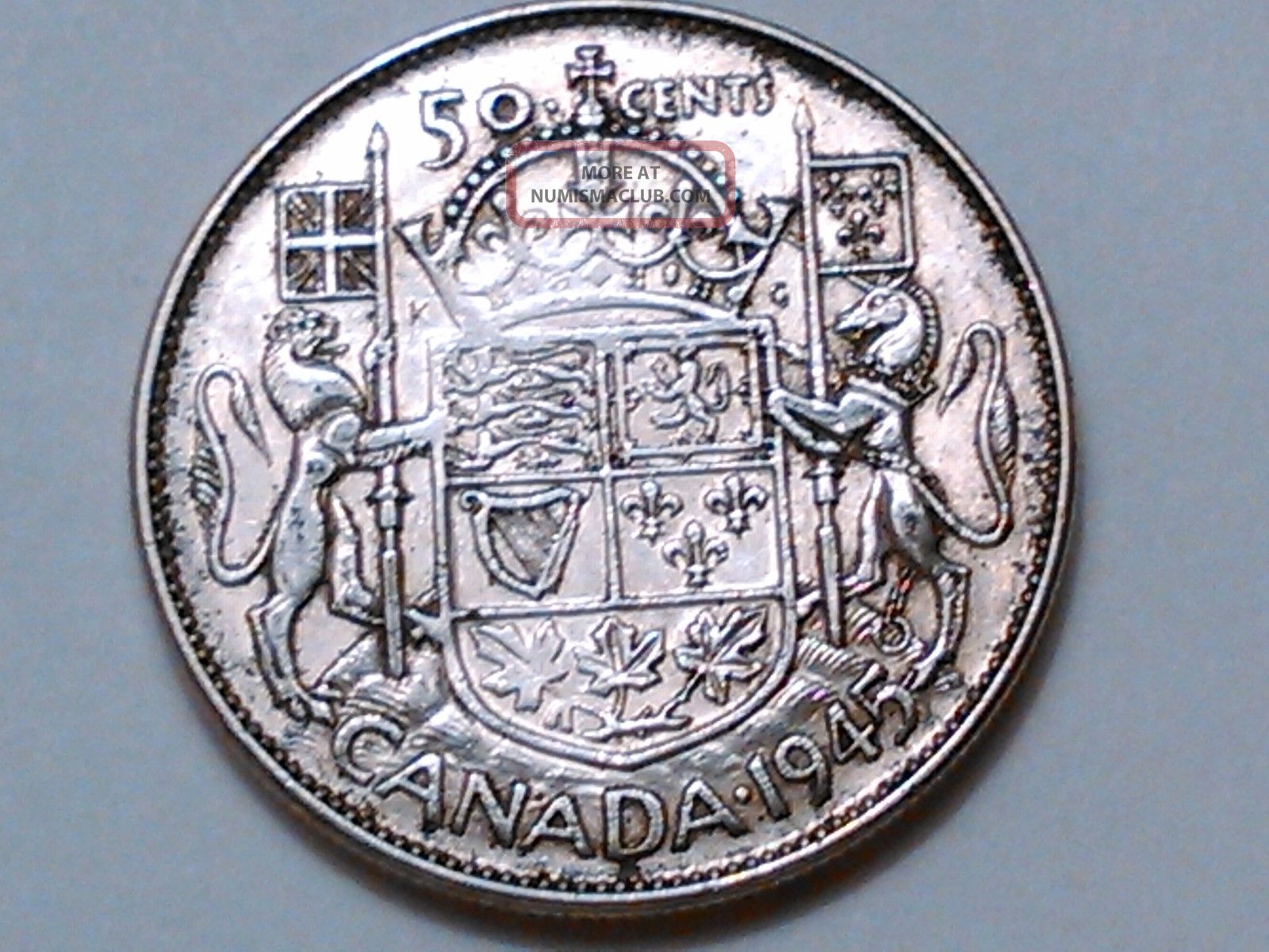 1945 Canada 50 Cents Coin (80% Silver)