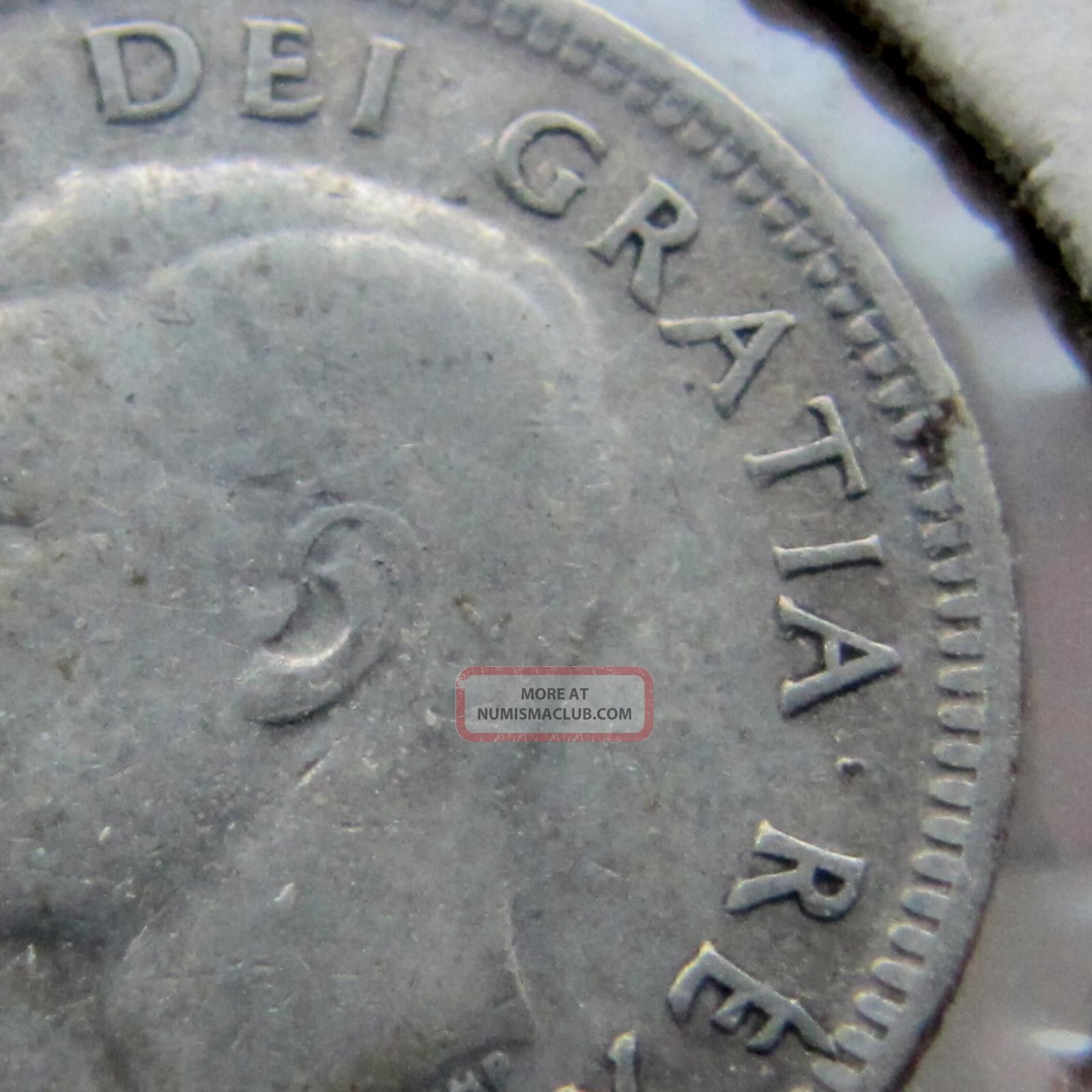 Rare One Of A Kind 1951 Canada Canadian Dime Double Die And Error 10 Cent
