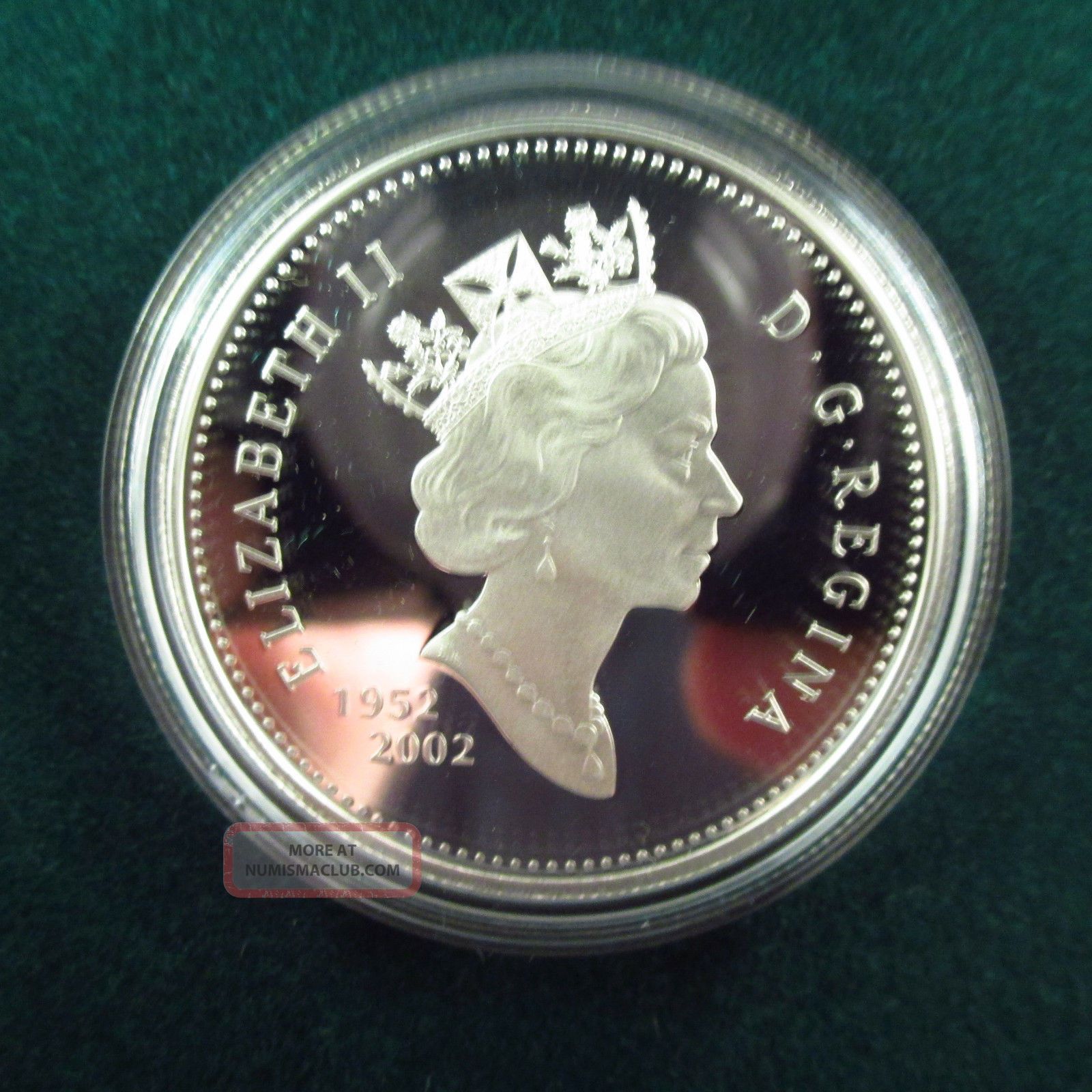 Canadian 2002 Golden Jubilee Proof Sterling Silver Dollar Canada Box&coa