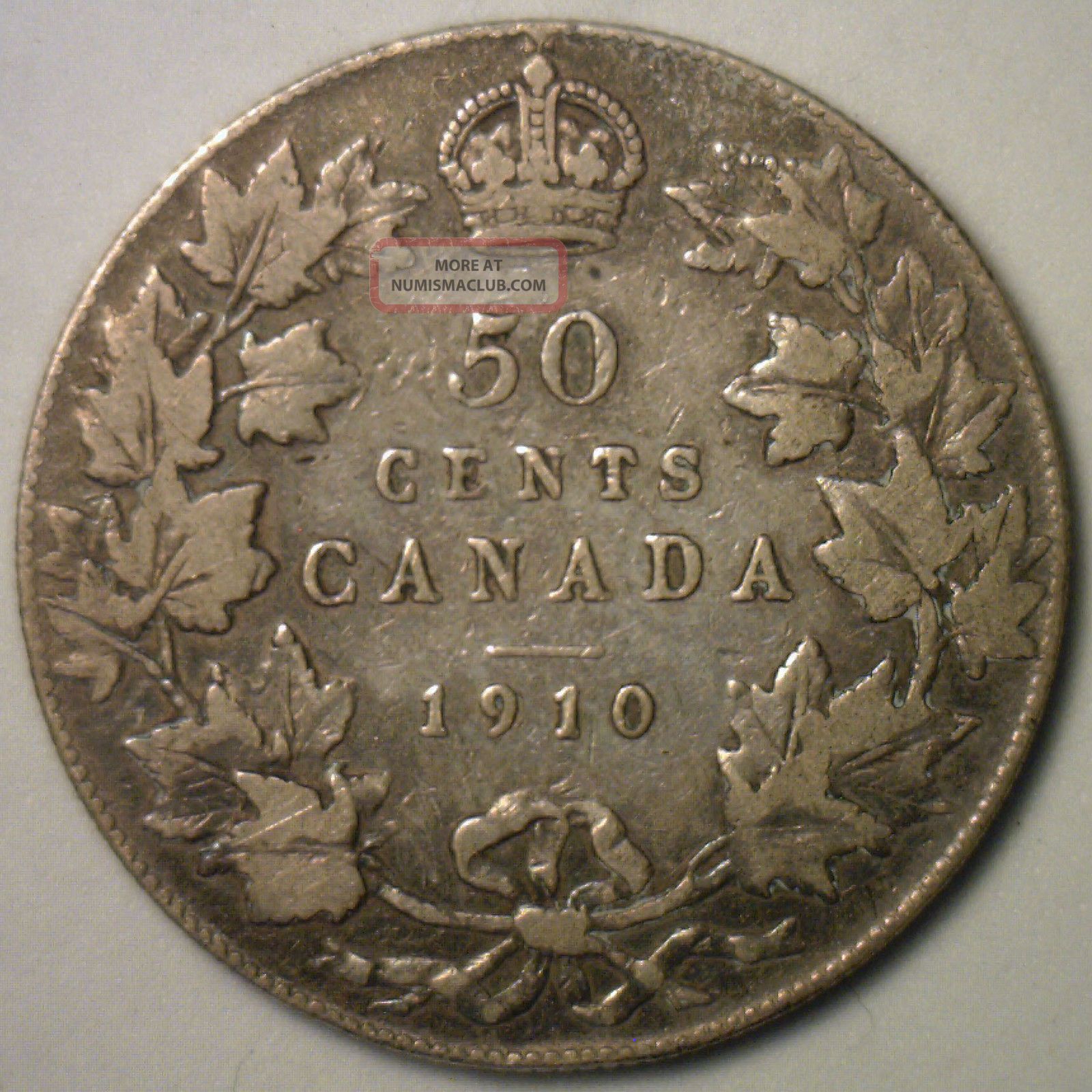 1910 Canadian Silver Half Dollar Edward Vii Canada 50 Fifty Cents Coin Fine 1910 Canadian Silver Half Dollar Edward Vii Canada 50 Fifty Cents Coin Fine