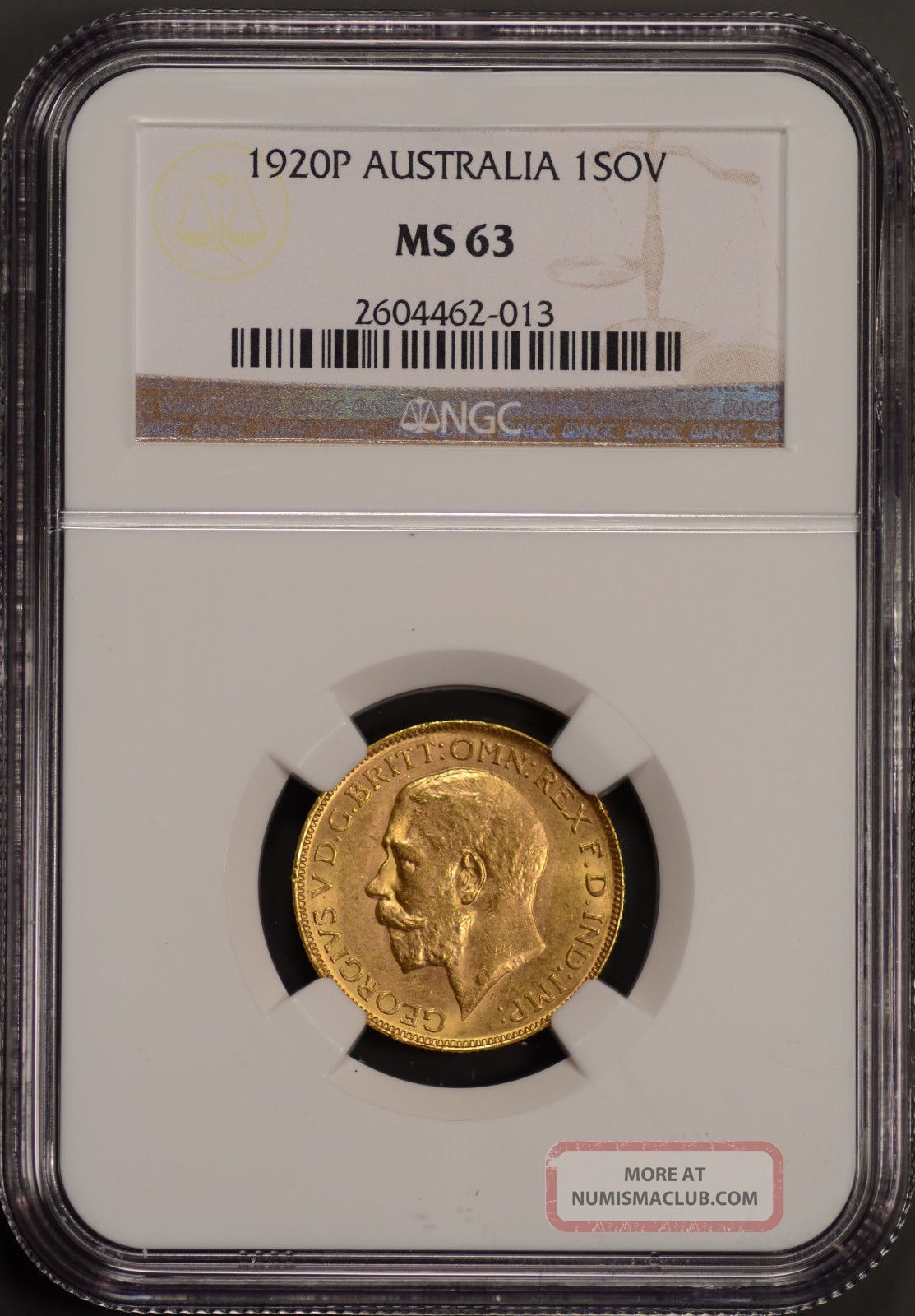 1920 P Australia Sovereign Gold Coin Perth Mark Ngc Ms63