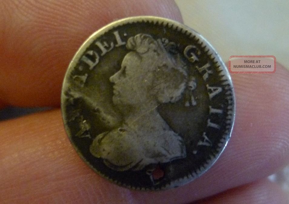 1704 Silver 4 Four Pence Queen Anne Silver Coin