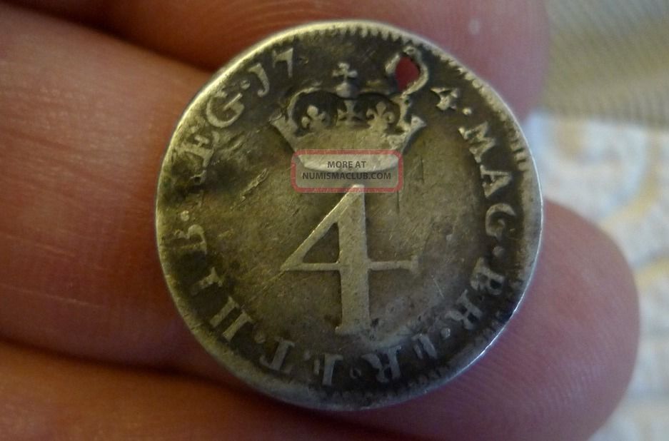 1704 Silver 4 Four Pence Queen Anne Silver Coin