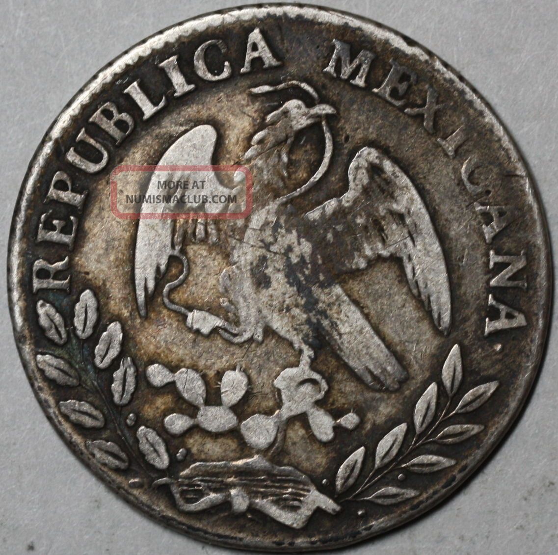 1847 - Mo Mexico Silver Cap & Rays 2 Reales (scarce, Grade Coin)