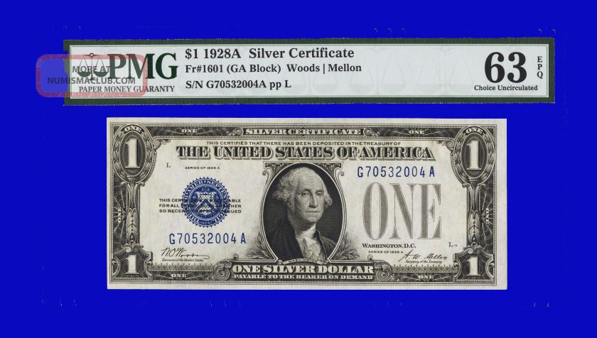 Birthyear Note 2004 Pmg Graded 63funnyback $1 1928a Mellon