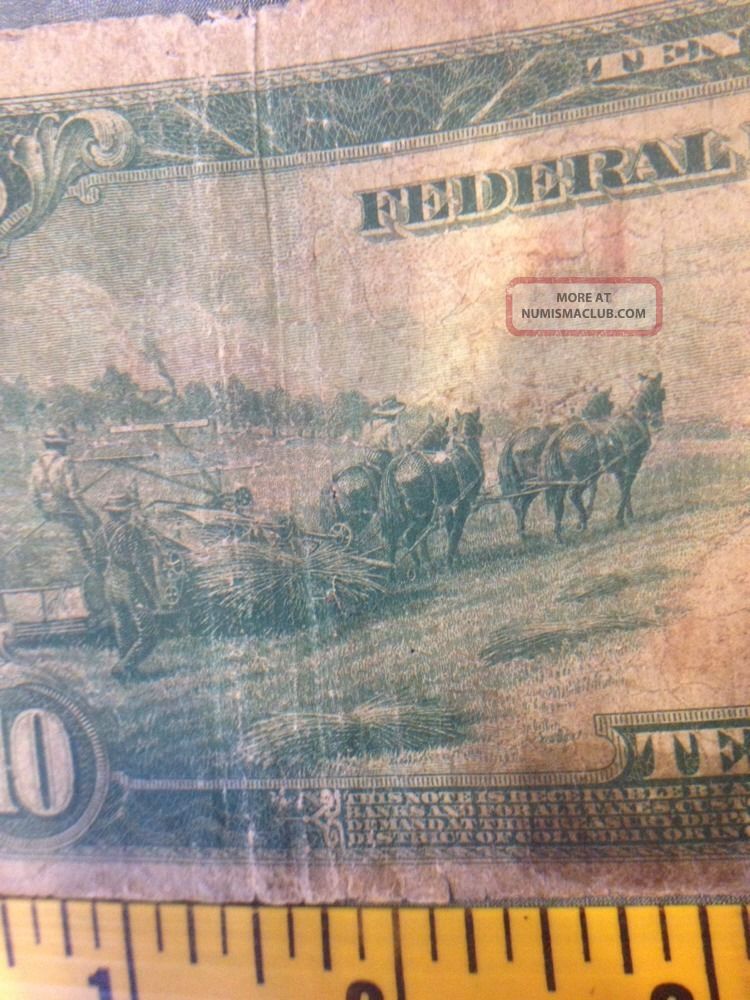 1913 Us $10 Bill Federal Reserve Bank Of Richmond, Virginia. B