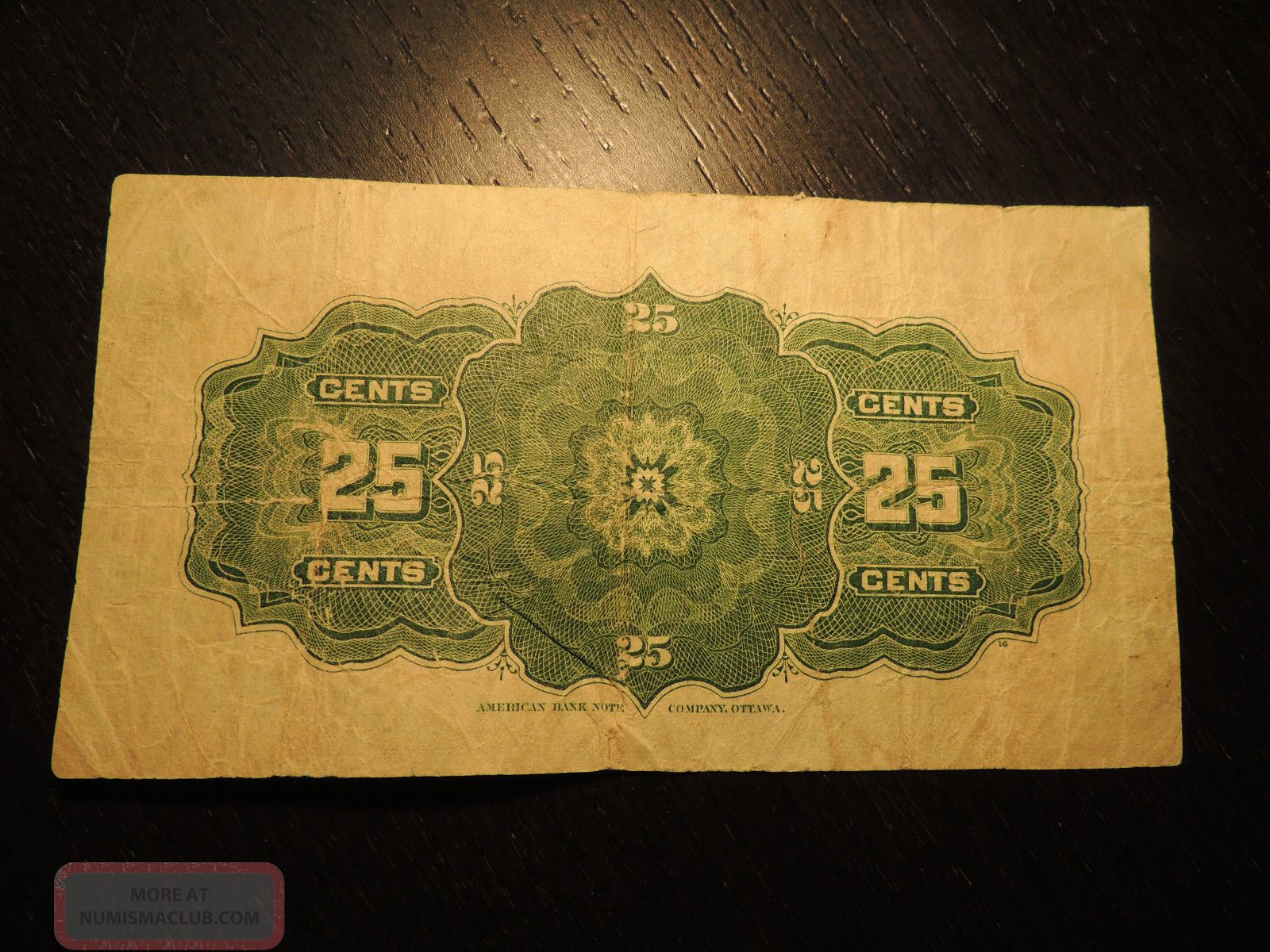 1900 Dominion Of Canada Shinplaster 0. 25 Cents Paper Saunders ...