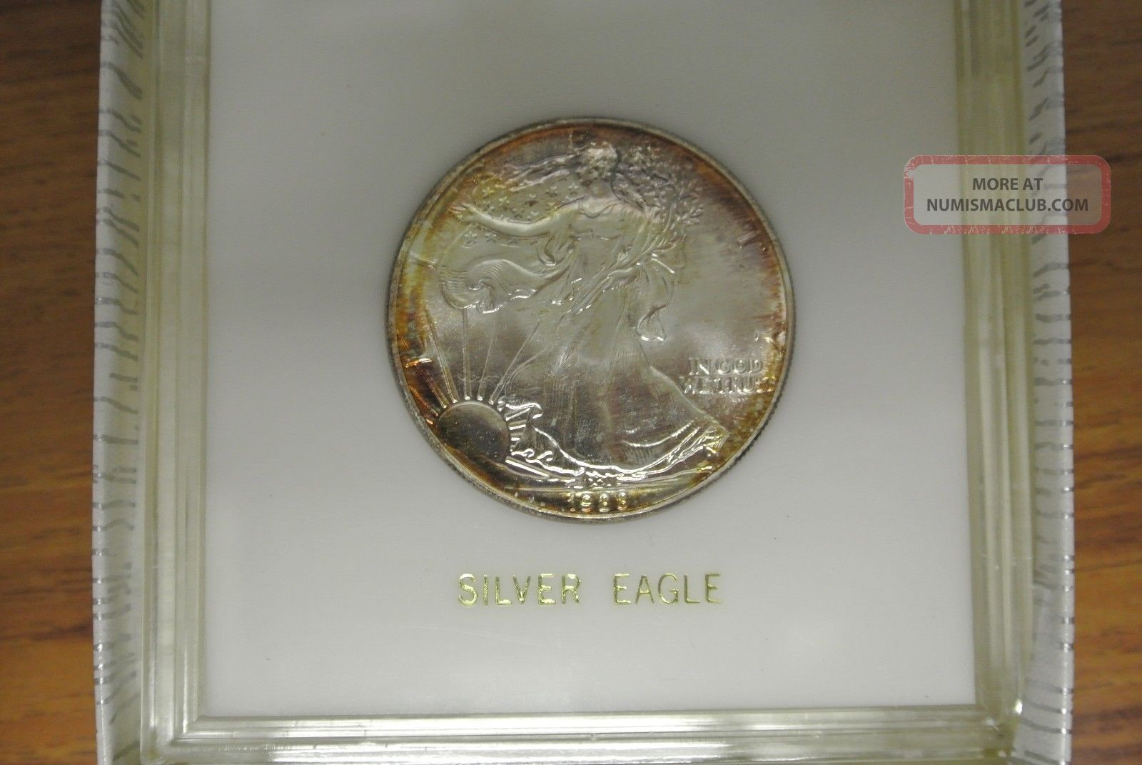 1988 1 Oz Silver American Eagle Coin Great Toning - Brilliant ...