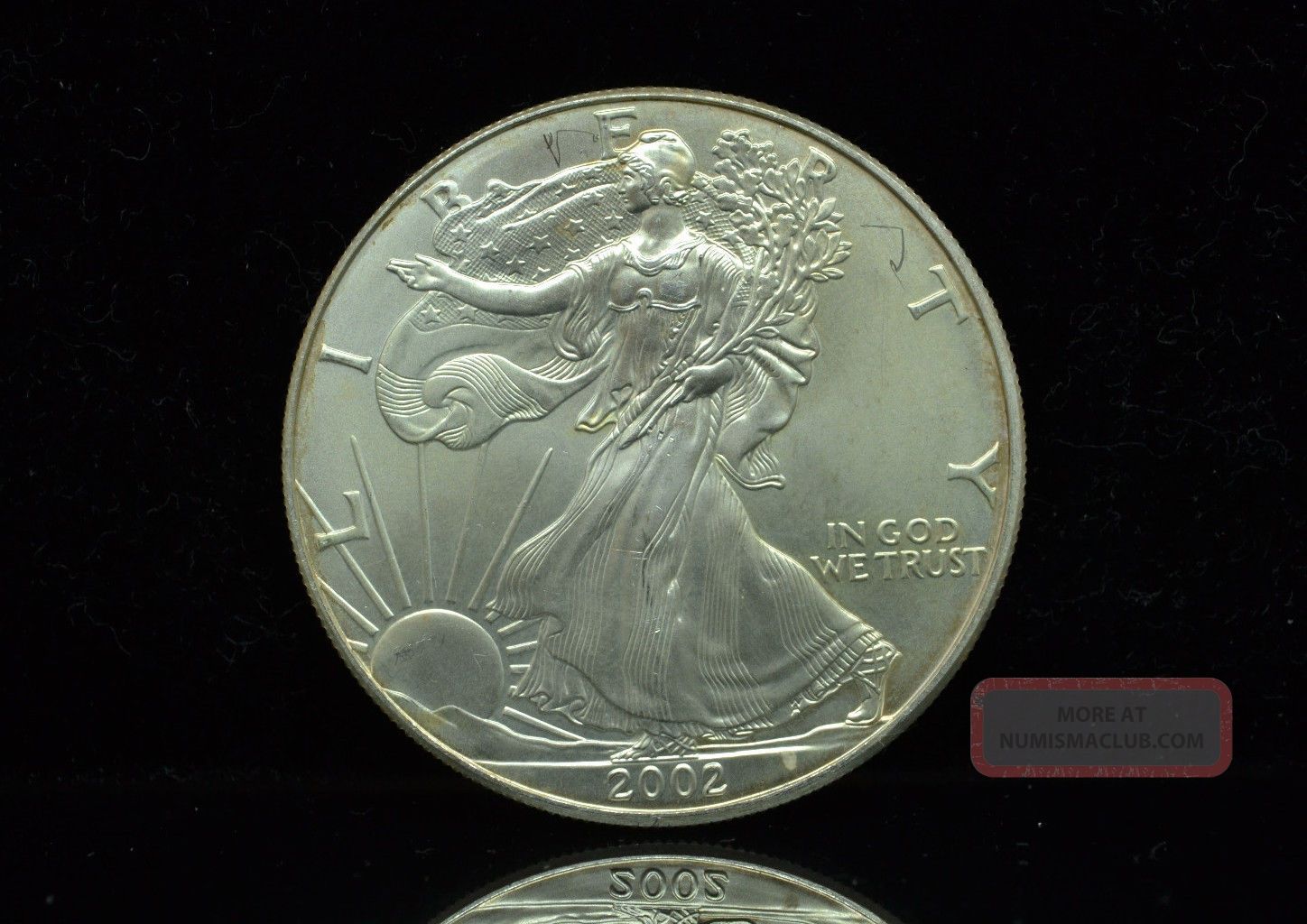 2002 American Eagle Silver Dollar 1 Troy Oz. 999 Fine Silver Low ...