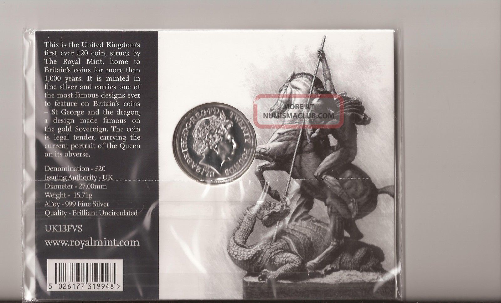 Limited Edition - Silver Coin - Royal £20 Twenty Pound Solid Silver Coin