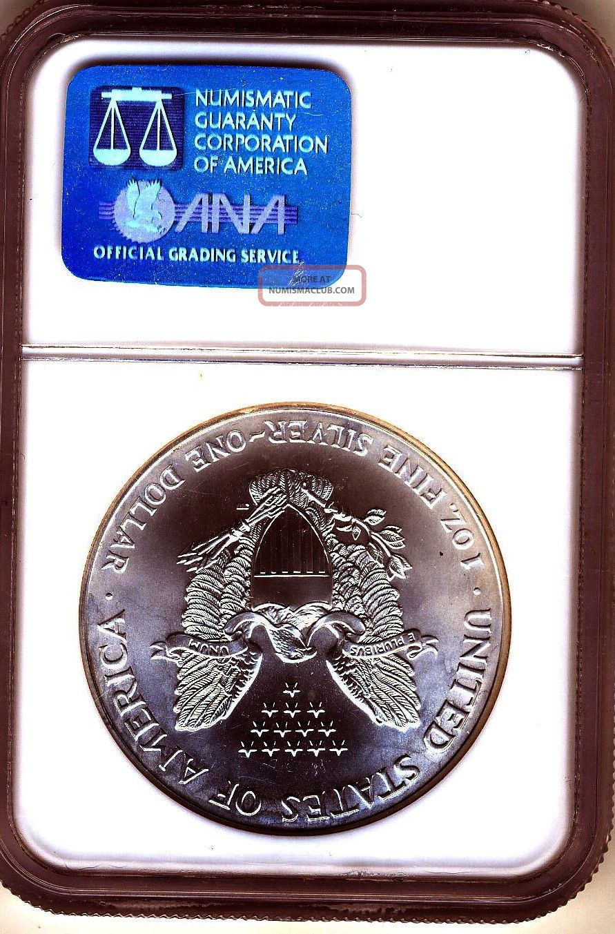 2002 1 Oz Silver American Eagle Ngc Ms 70