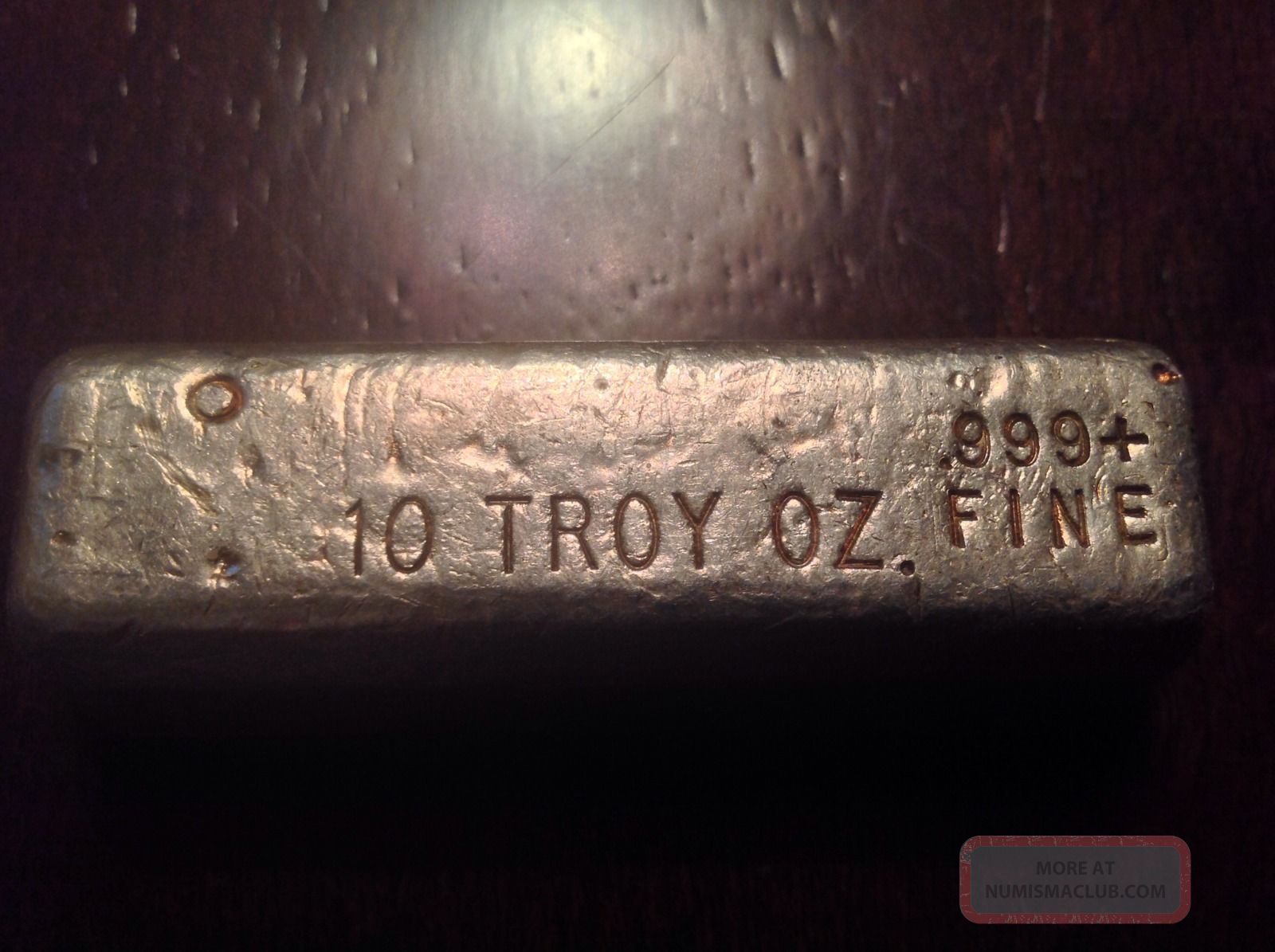 10 Ounce 999 Silver Poured Loaf International Dia - Rare Old Loaf