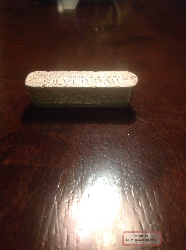 10 Ounce 999 Silver Poured Loaf International Dia - Rare Old Loaf