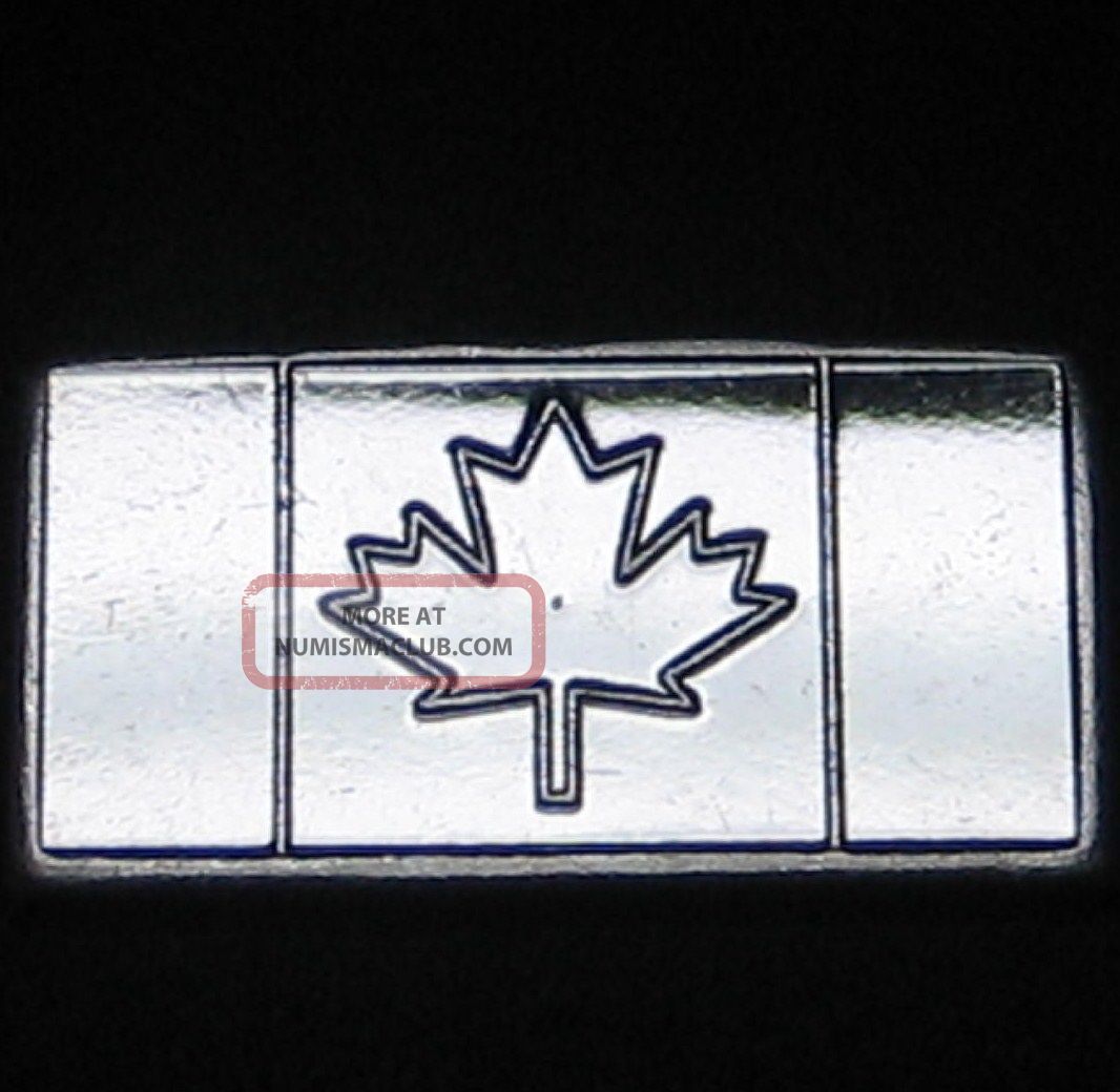 1 Gram Solid. 999 Silver Canadian Flag Bullion Bar