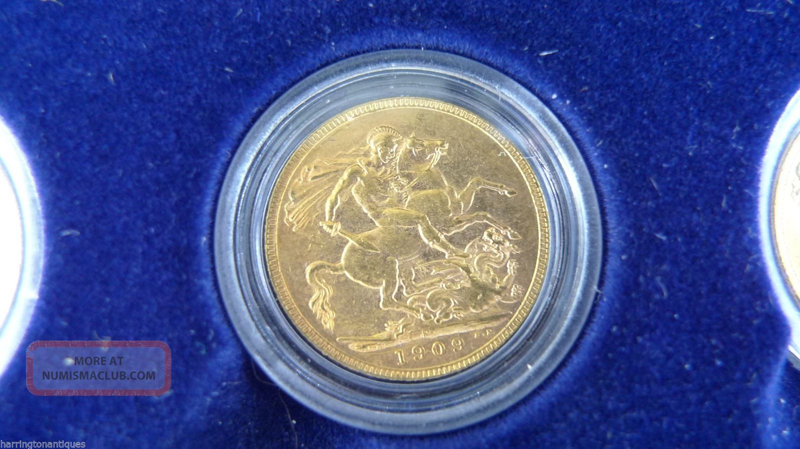 1909 Edwardvii Gold Sovereign Trio Perth Sydney Melbourne Macquarie V ...