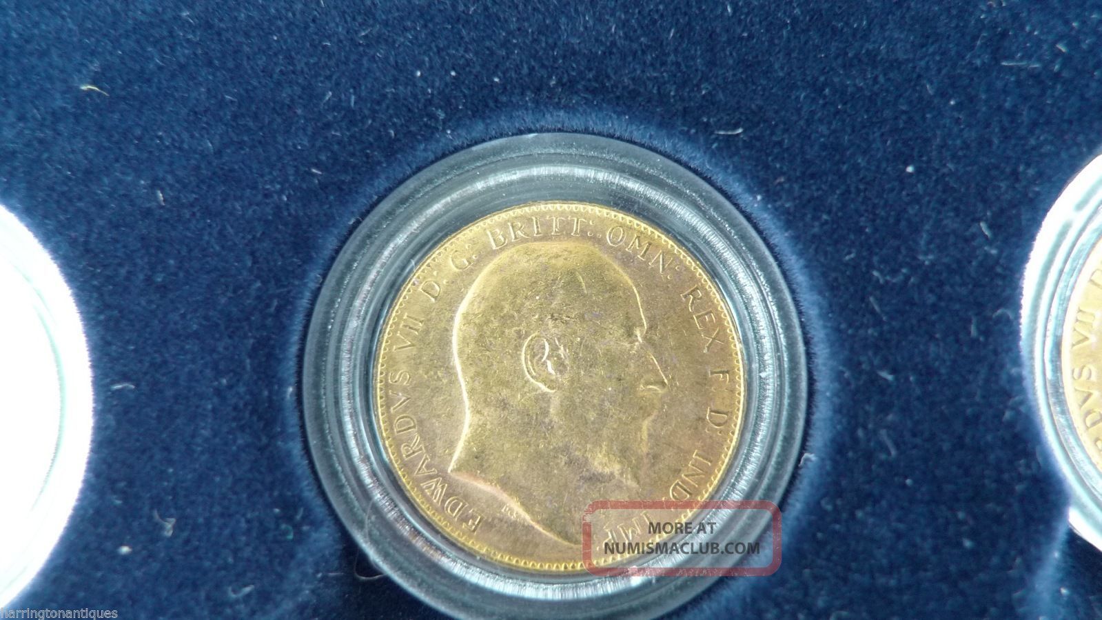 1909 Edwardvii Gold Sovereign Trio Perth Sydney Melbourne Macquarie V ...