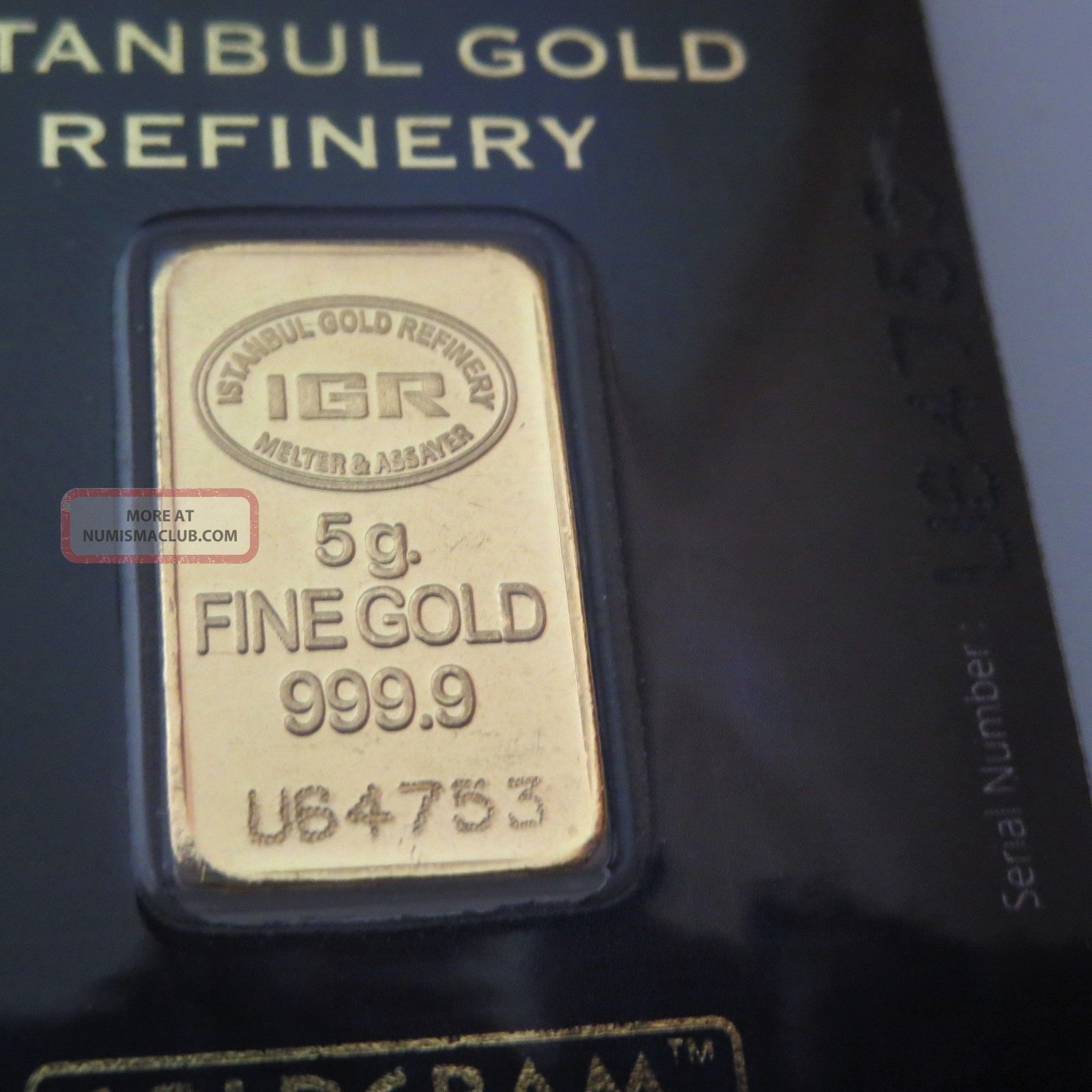 Istanbul Gold Refinery - 5 Gram Fine Gold Bar - In Assay Package