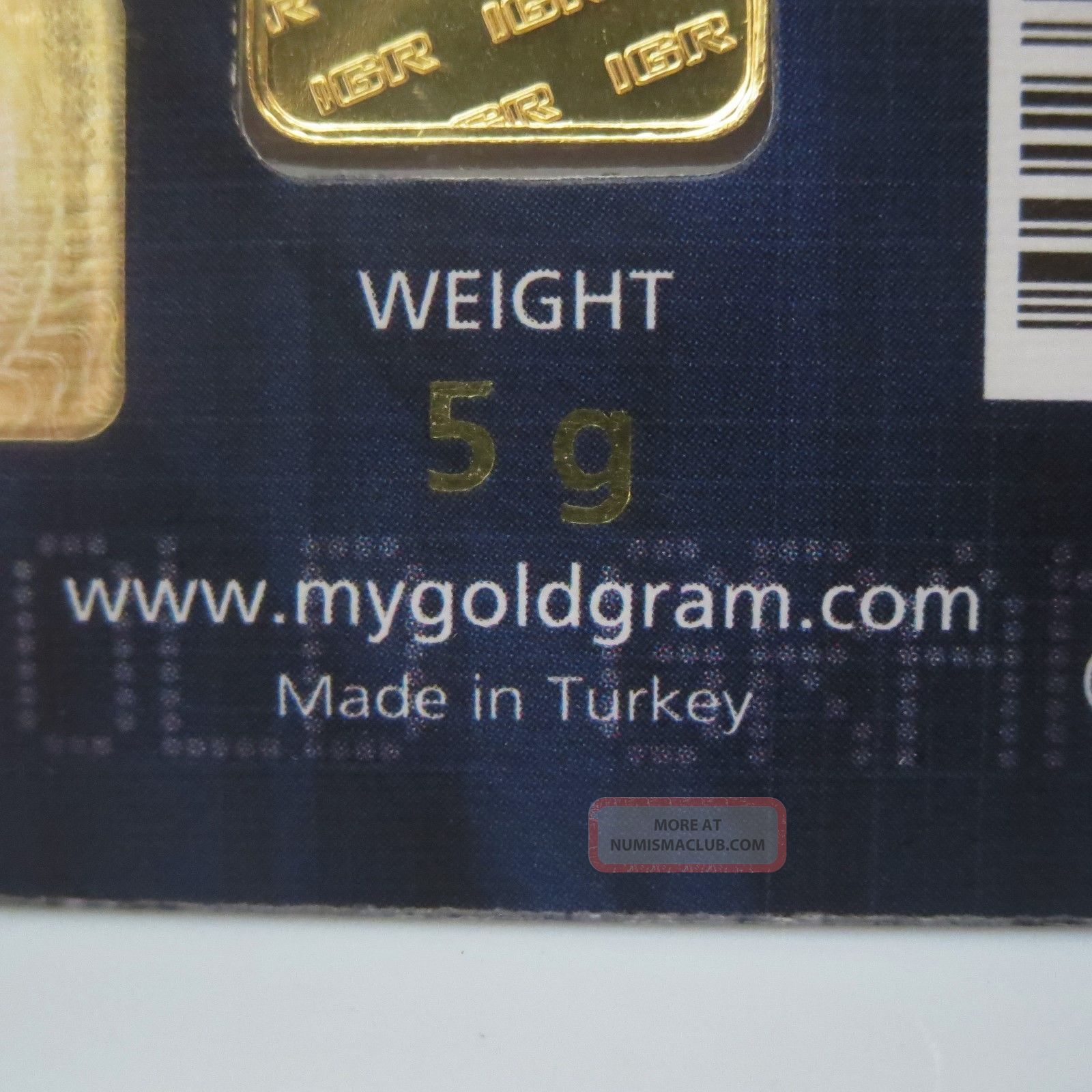 Istanbul Gold Refinery - 5 Gram Fine Gold Bar - In Assay Package