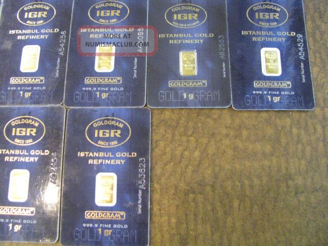 (22) X 1 Gram. 9999 24k Premium Igr / Iar Gold Bullion Bar Ingot