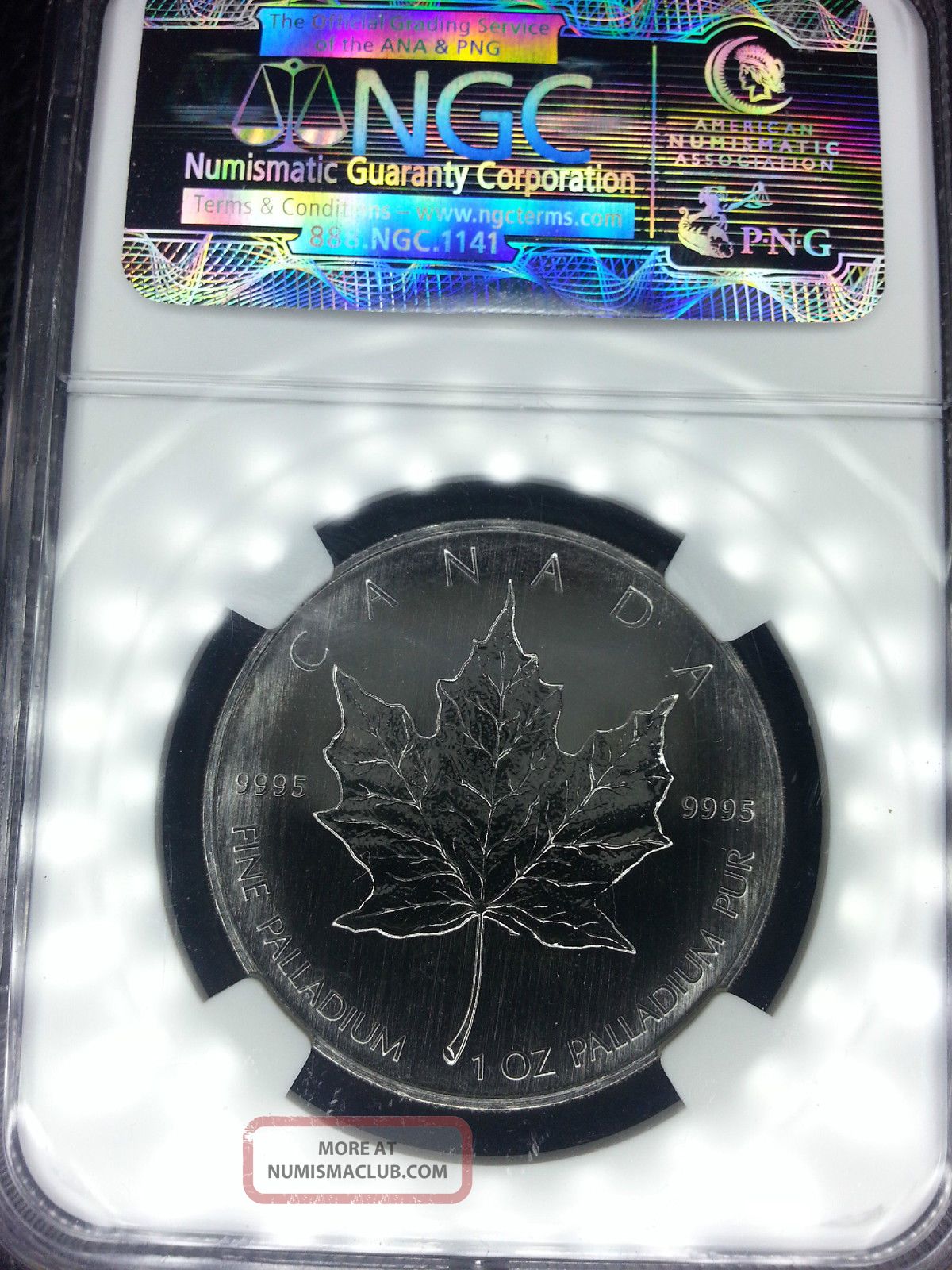 2009 Canada Palladium 1oz Maple Leaf Ngc Ms70 First 1000 Only 57 Graded ...