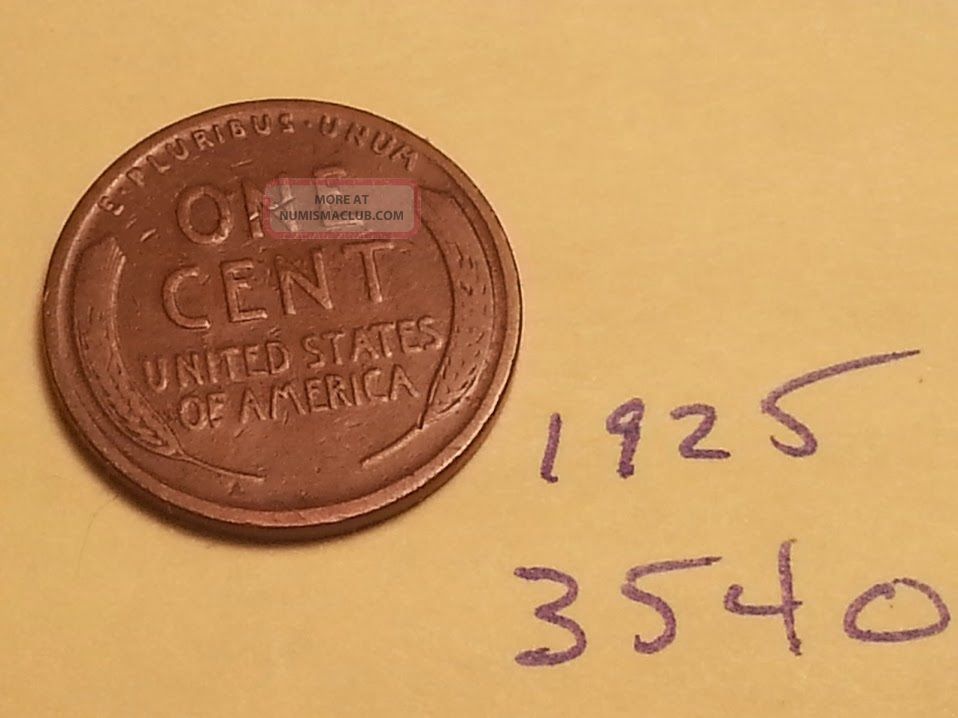 1925 Lincoln Cent Fine Detail Great Coin (3540) Wheat Back Penny
