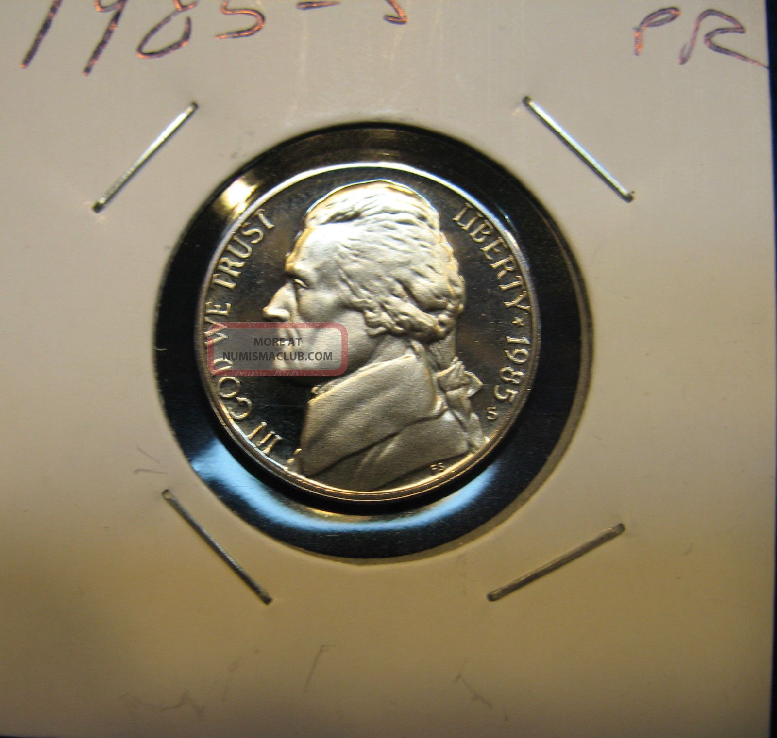 1985 - S Jefferson Nickel Gem Proof Full Steps Deep - Cameo