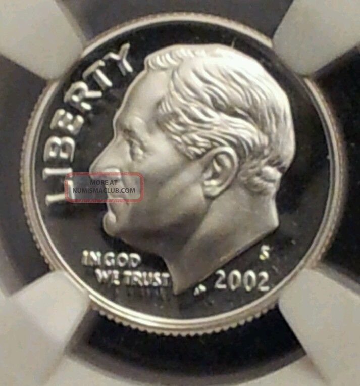 2002 - S Ngc Silver Roosevelt Dime, Pr69 Dcam (deep Cameo), Flag Label