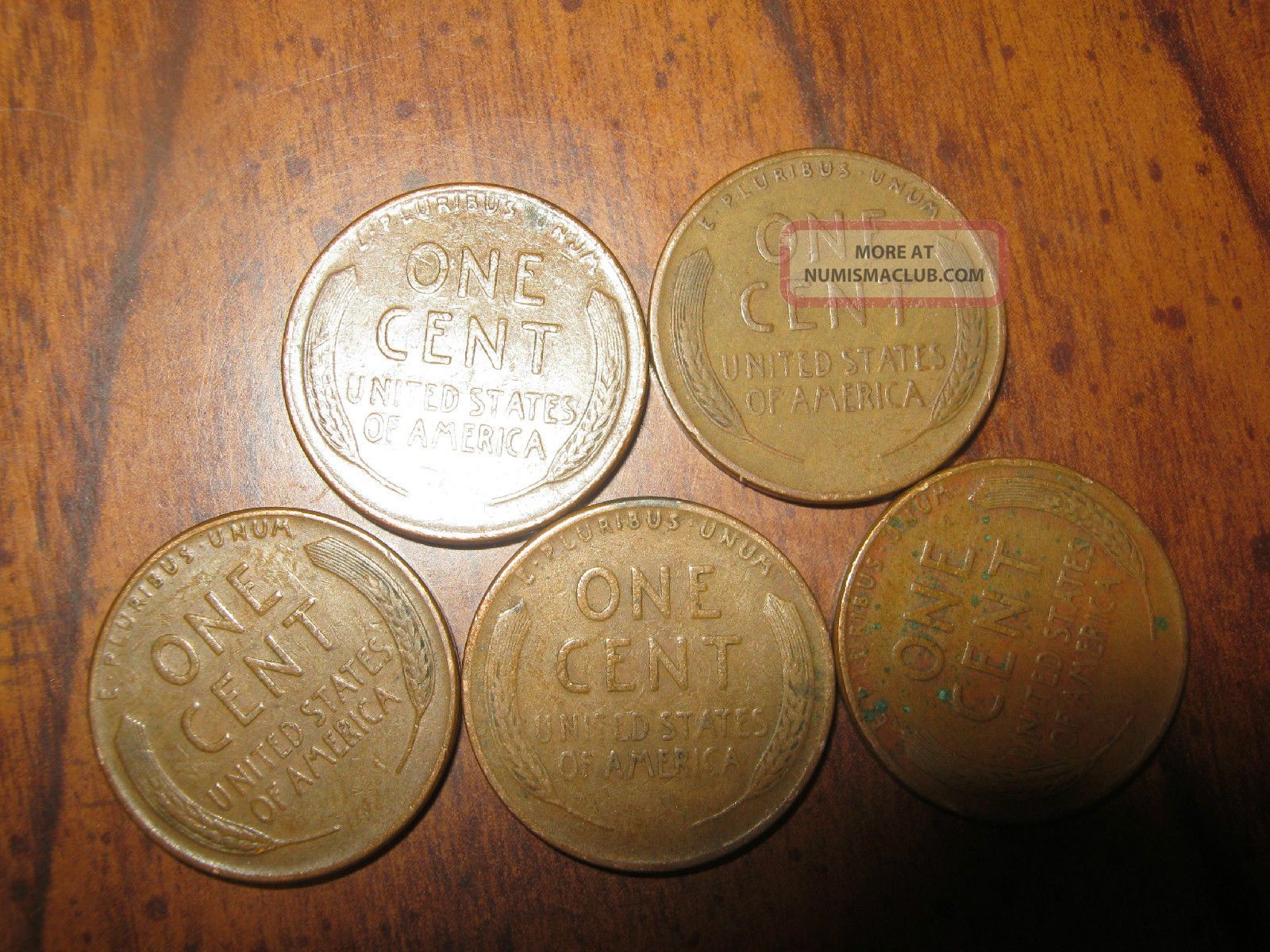 13 1945 D S P Pennies Penny Wheat Lincoln Circulated Ungraded One Cent