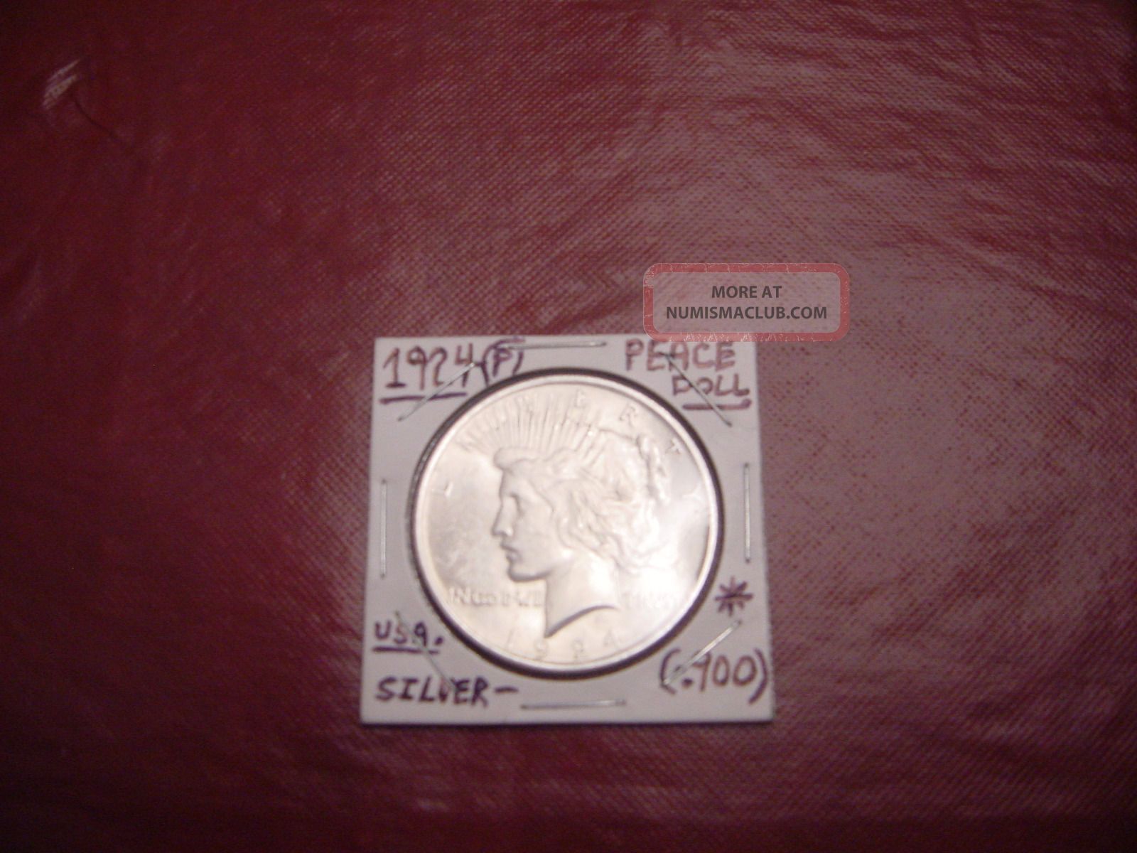 1924 - P Us Peace Dollar -, , , Great Satin Finished Coin, Coin Is Aaa