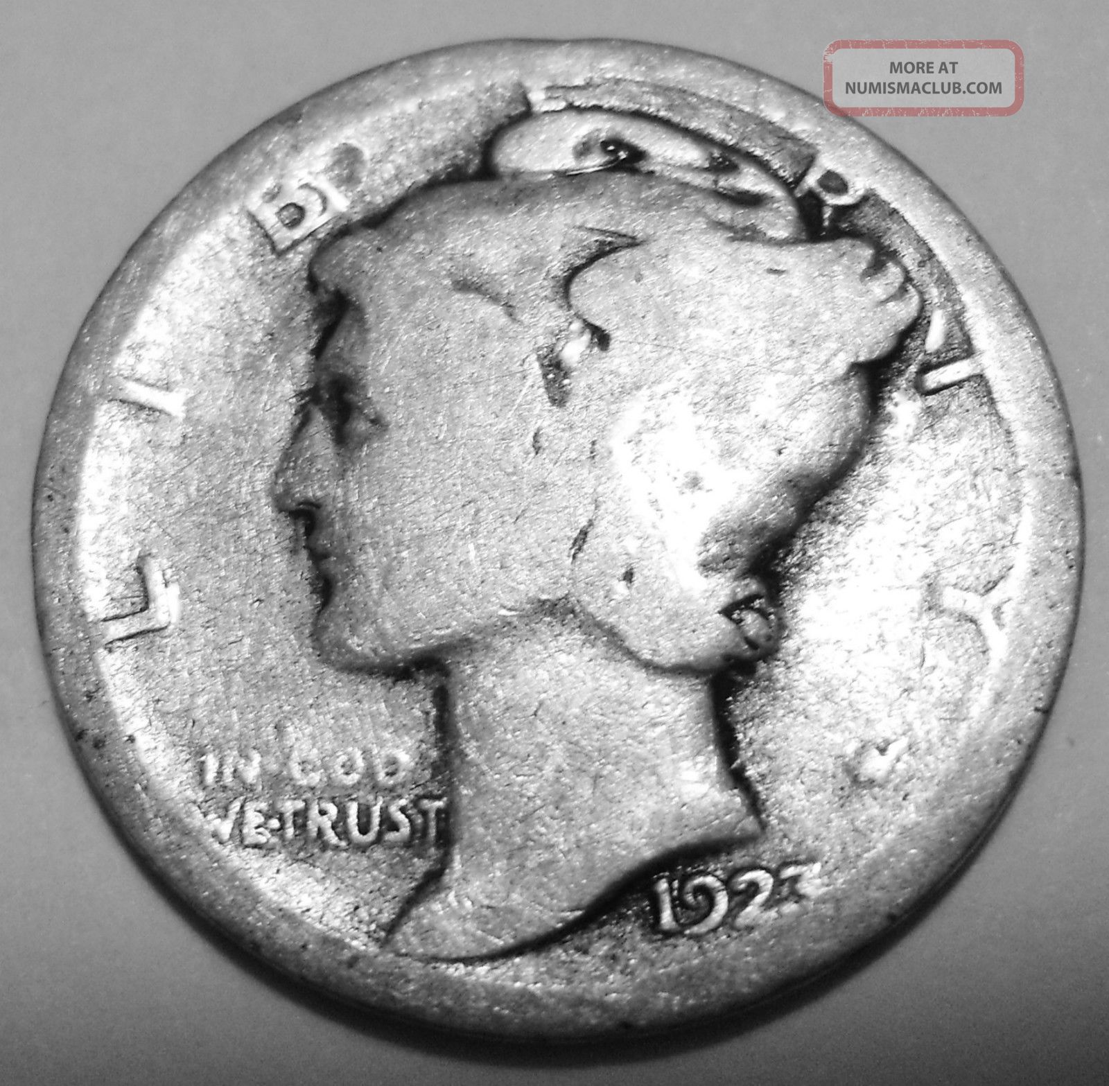 1923 Mercury Dime - 90% Silver - Business Circulated - Philadelphia
