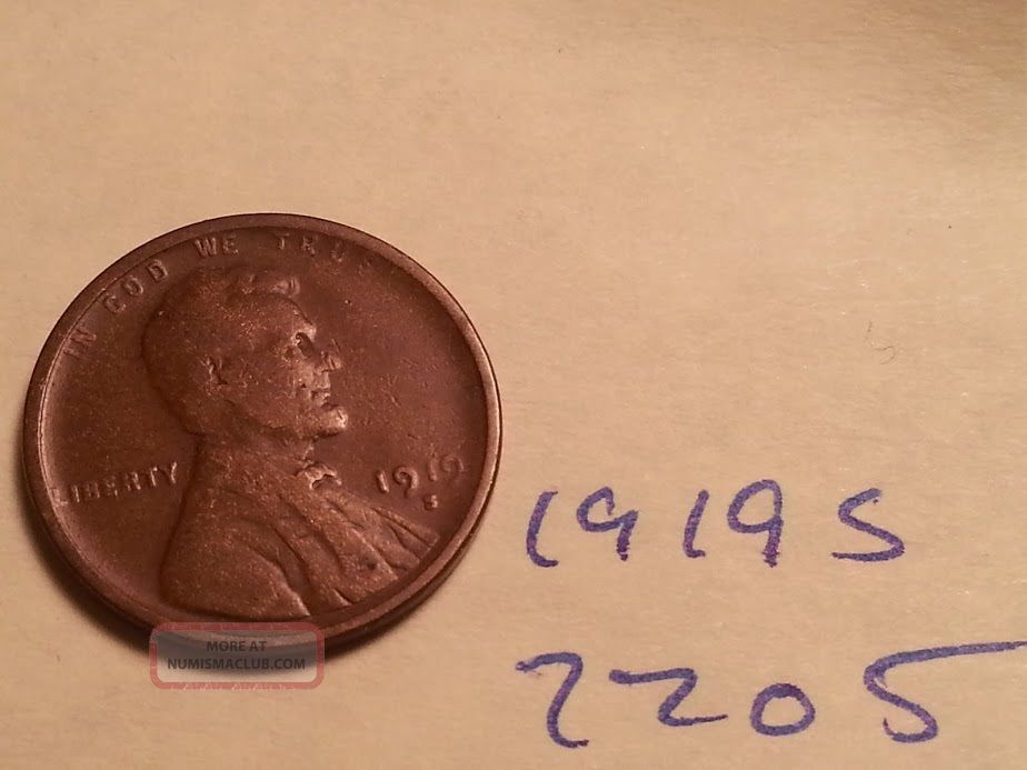 1919 S Lincoln Cent Fine Detail Great Coin (2205) Wheat Back Penny