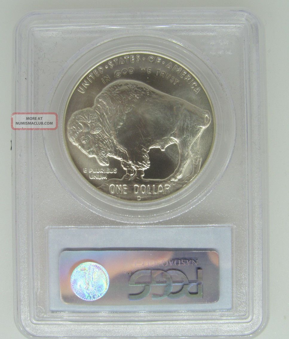 2001 - D American Buffalo Commemorative Silver Dollar Coin Pcgs Ms69 317