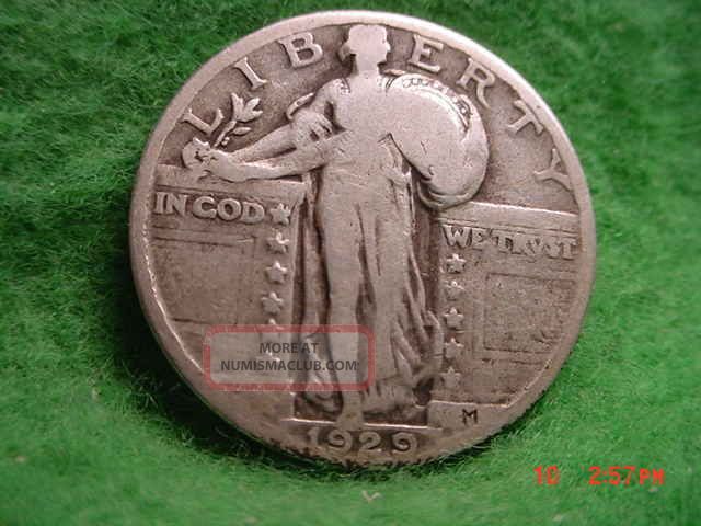 1929 Liberty Standing Quarter, Good Silver