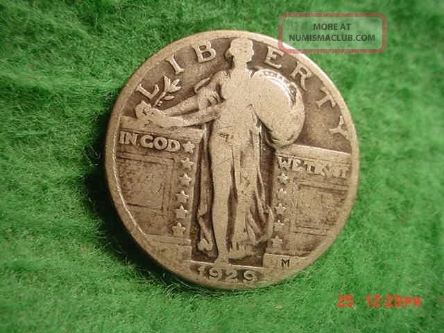 1929 Liberty Standing Quarter, Good+ Silver