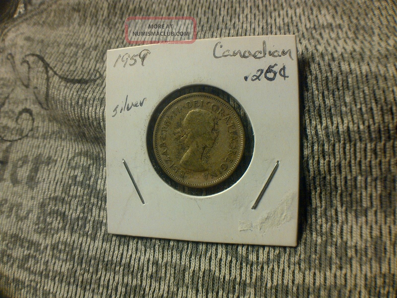 1959 Silver Canada. 25 Cents