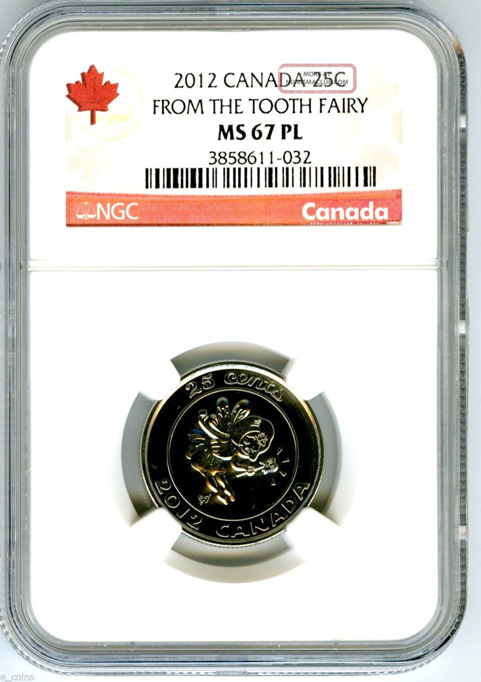 2012 Canada 25 Cent Ngc Ms67 Pl Tooth Fairy Proof Like Quarter Rare