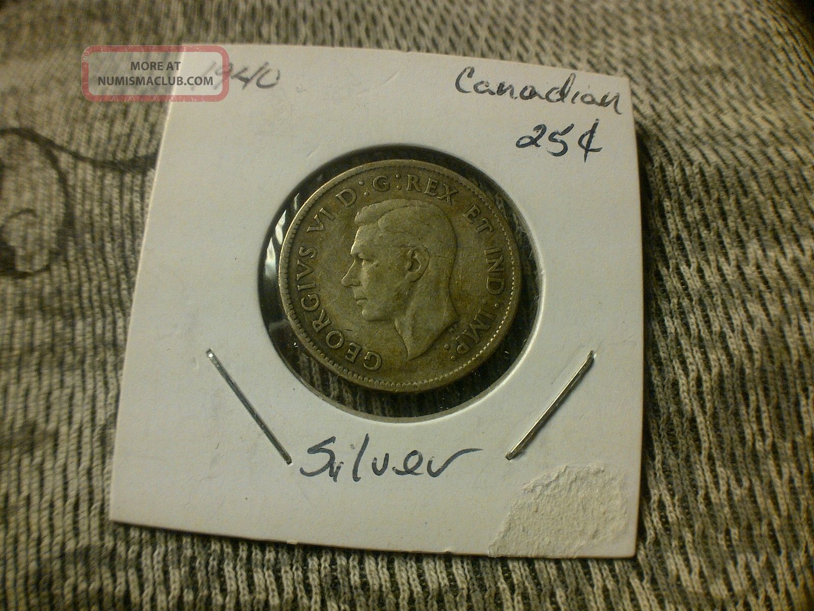 1940 25c Canada 25 Cents Semi Key