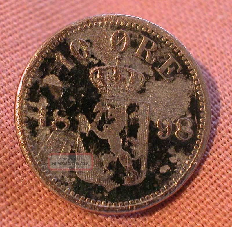 Norway - Oscar Ii - Silver 10 Ore 1898 Km 350 V. G Norway - Oscar Ii - Silver 10 Ore 1898 Km 350 V. G