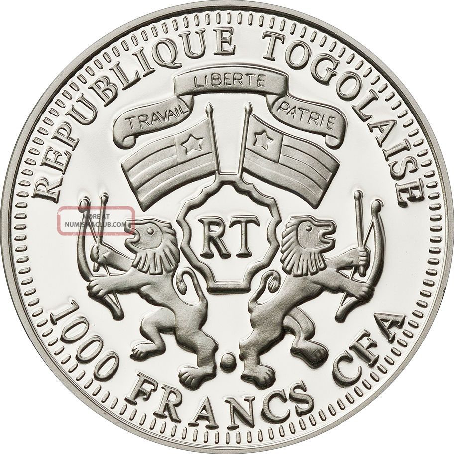 Togo Silver Coin Lunar Year Of Dragon 2012 1000 Francs Cfa Republique ...