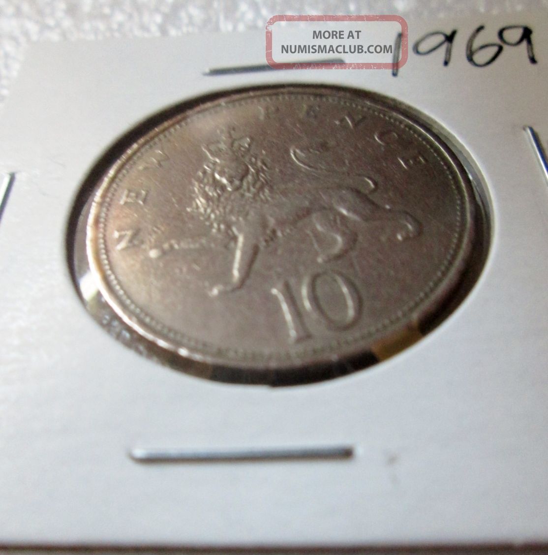 1969 Great Britain Ten Pence Old English Coin