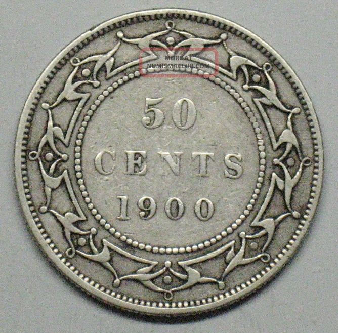 1900 Newfoundland 50 Silver Cents Grading Vf+ Q163