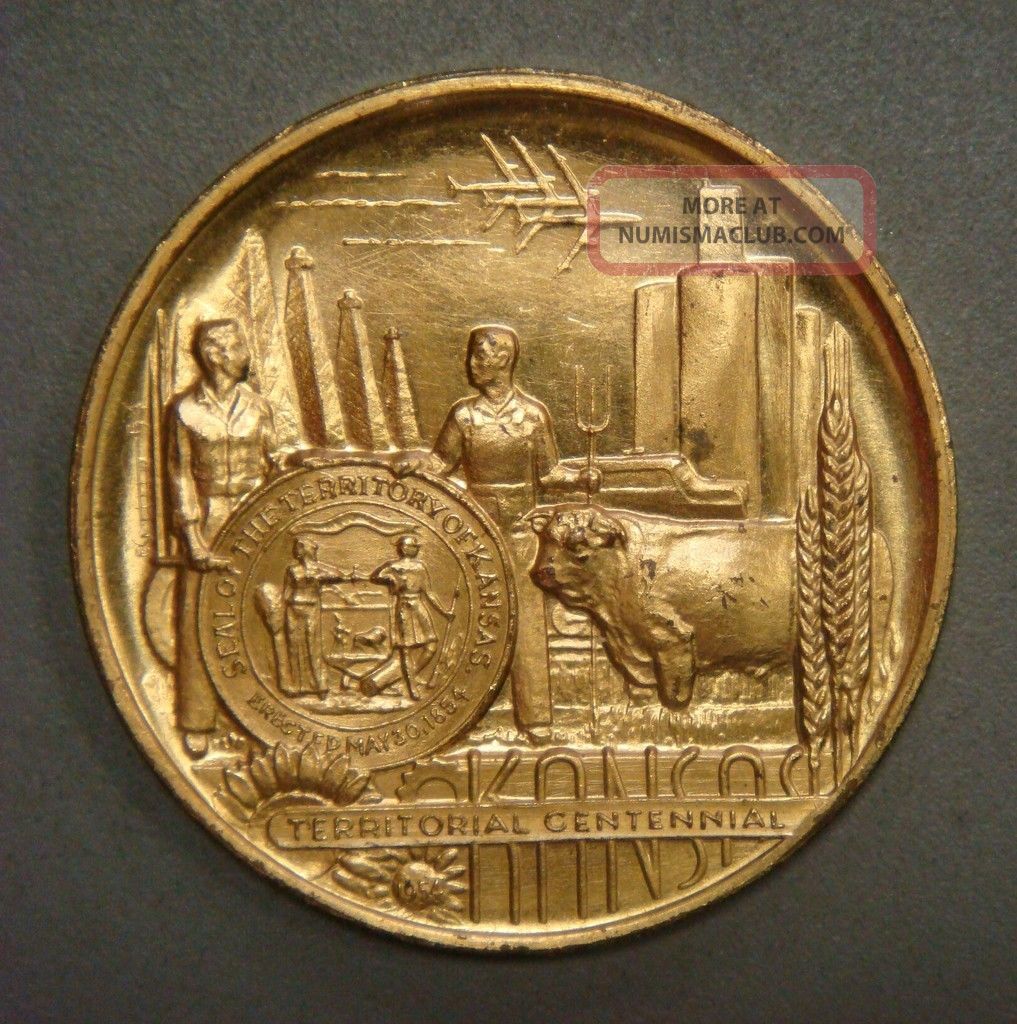 Kansas Territorial Centennial, 1854 - 1954 Official Centennial Coin