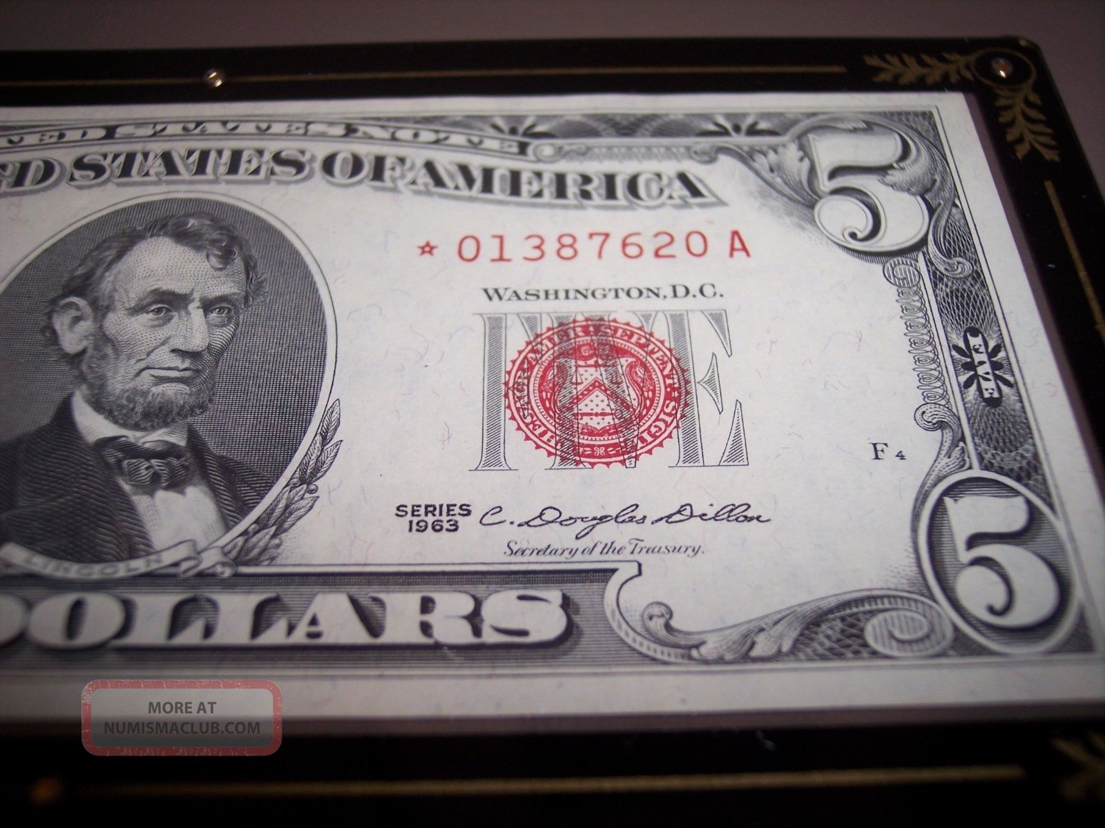 5 Dollar Red Seal Star Note In A Special Holder