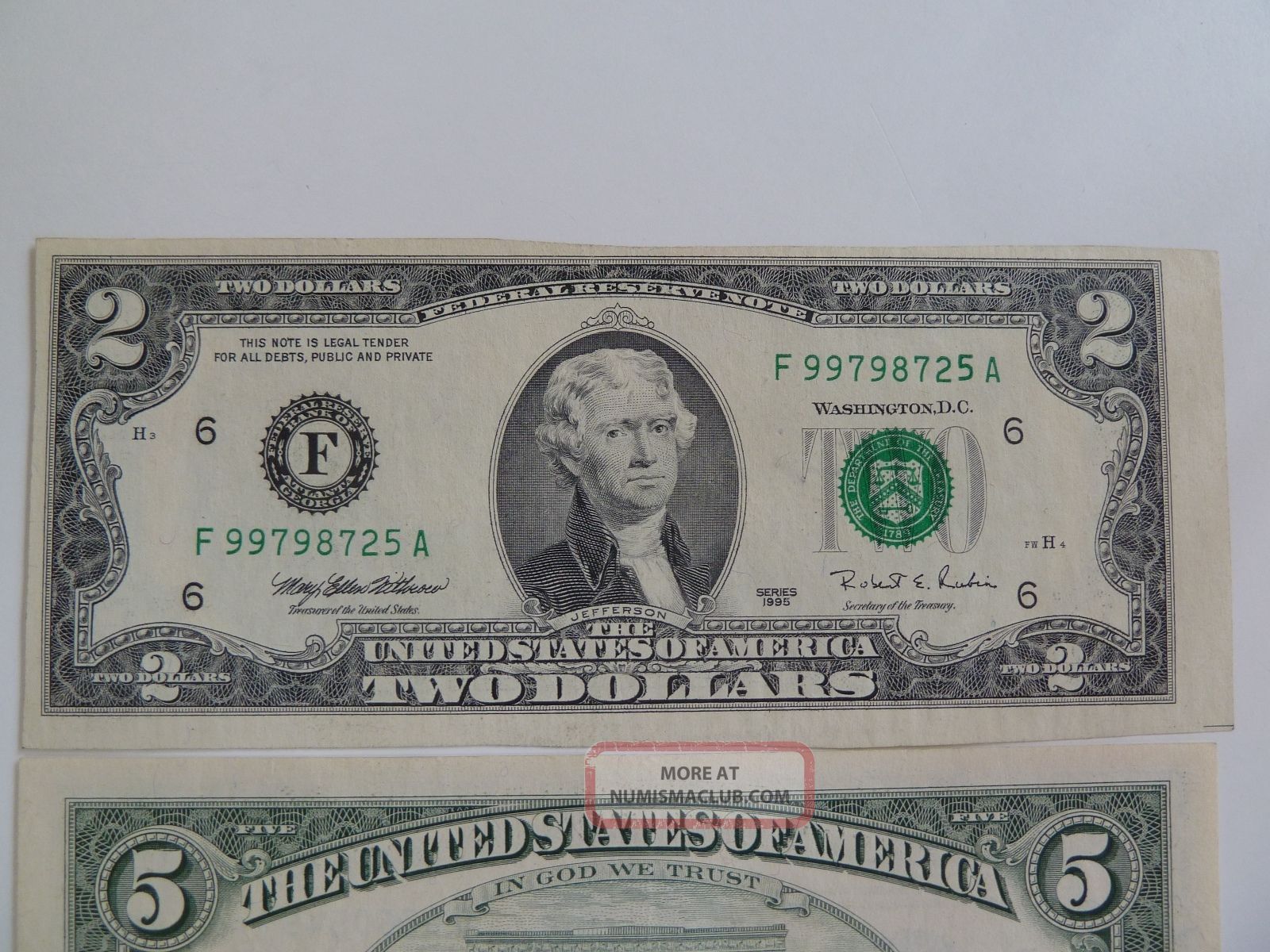 $2 1995 Error Fw Note Federal Reserve Note F6 Atlanta