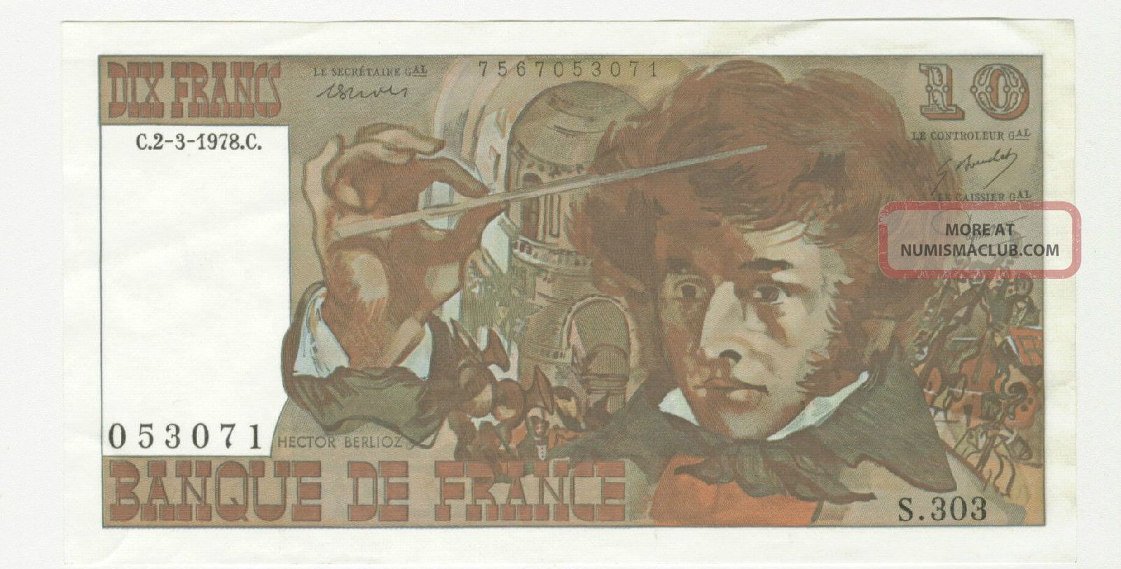France 10francs Banknote Dated 2. 3. 1978 - Pk 150c Au/unc