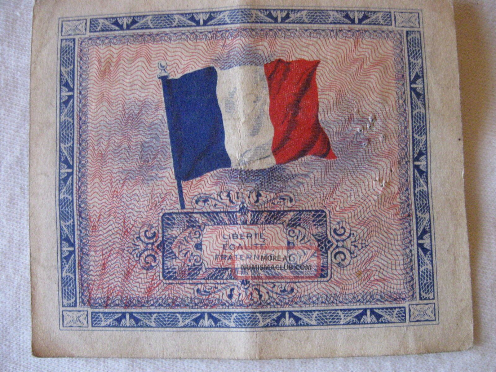 France: 5 Francs Allied Invasion Note, Series 1944, De, Wwii Cl20 - 4fs