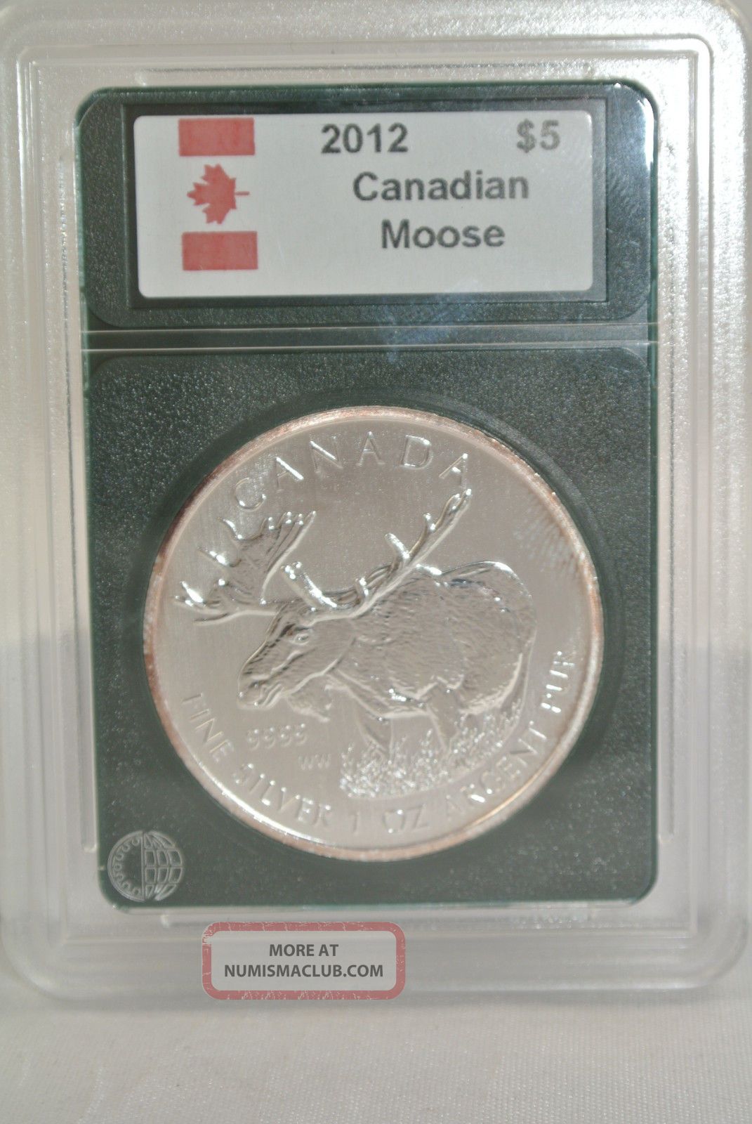 2012 1 Oz Silver Canadian Moose (wildlife Series) Coin 4 - Slabbed