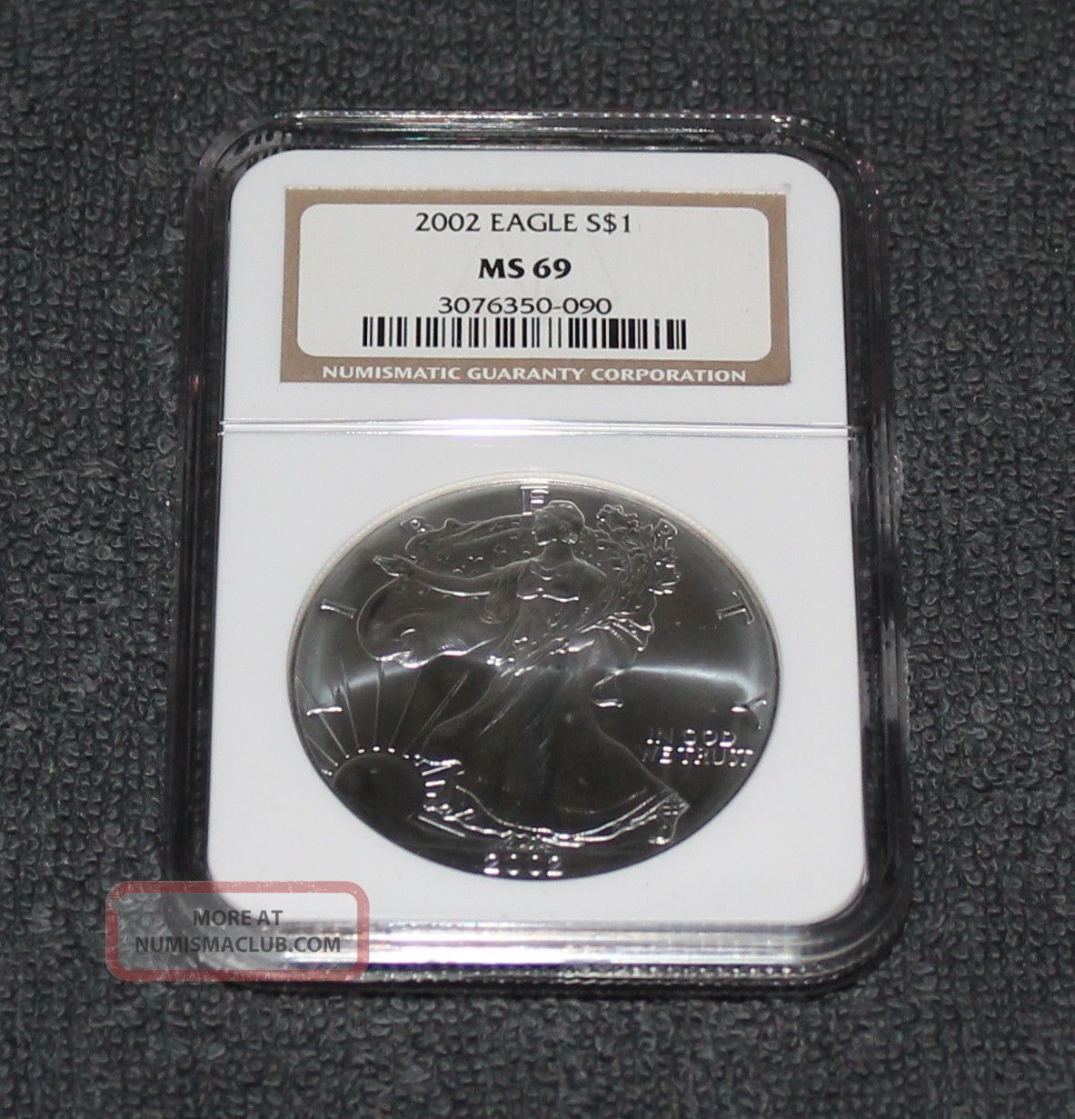 2002 $1 American Eagle. 999 1oz Silver Dollar Ngc Ms69