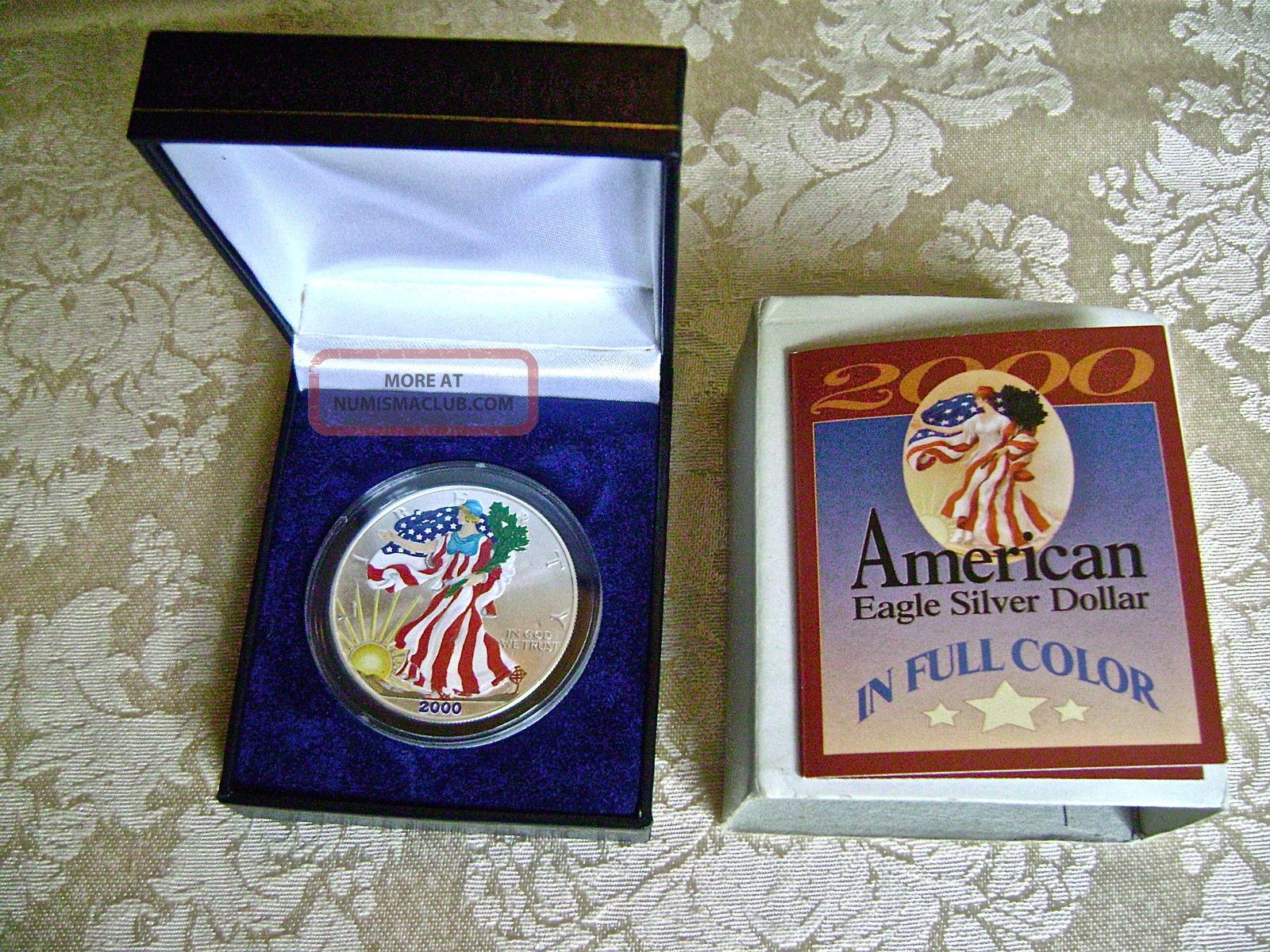 2000 American Eagle Silver Dollar 1 Troy Oz. 999 Colorized Walking ...