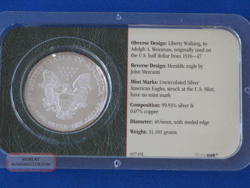 2002 American Silver Eagle Dollar U. S. Coin T1927l